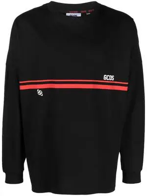 Gcds Logo-print Striped Sweatshirt