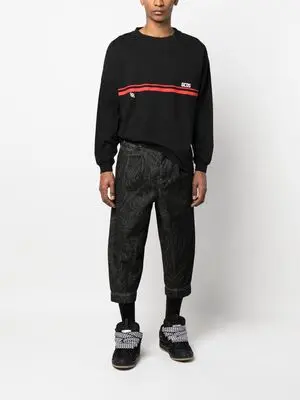 Gcds Logo-print Striped Sweatshirt