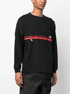 Gcds Logo-print Striped Sweatshirt