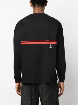 Gcds Logo-print Striped Sweatshirt