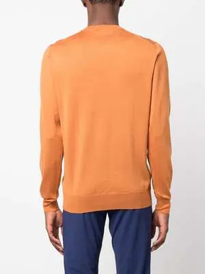 Fedeli Ribbed Crew Neck Jumper - Orange