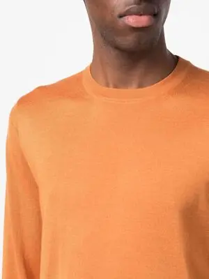 Fedeli Ribbed Crew Neck Jumper - Orange