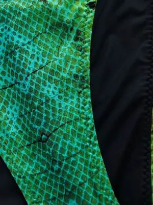 NOIRE SWIMWEAR Snakeskin-print Bikini Bottom