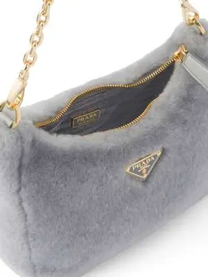 Prada Re-edition Shearling Mini Bag - Grey