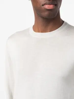 Fedeli Ribbed Crew Neck Jumper - Grey