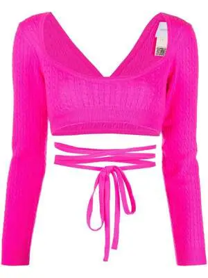PATOU Cropped Tie-fastening Top - Pink