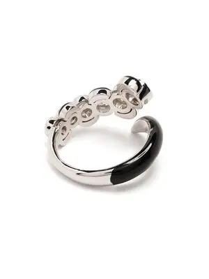 Nikos Koulis 18kt White Gold Diamond And Enamel Ring