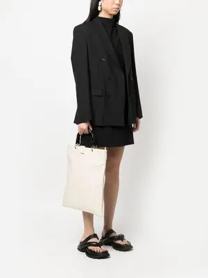 JIL SANDER Crocodile-effect Leather Tote - Neutrals
