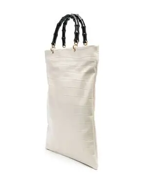 JIL SANDER Crocodile-effect Leather Tote - Neutrals