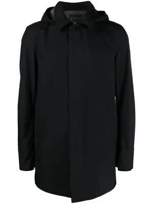 Herno Hooded Raincoat - Black