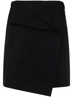 Alexander McQueen Asymmetric Wool Miniskirt - Black