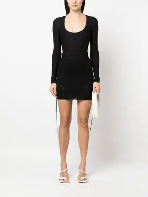 ANDREĀDAMO Ribbed-knit Mini Skirt - Black