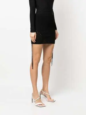 ANDREĀDAMO Ribbed-knit Mini Skirt - Black
