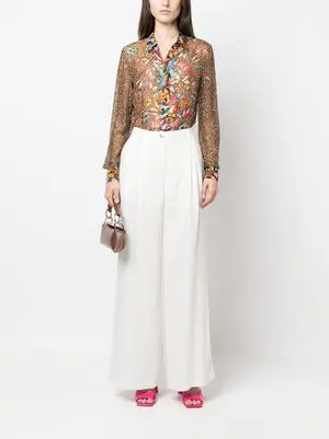 BLUGIRL Pinstriped Wide-leg Trousers