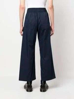 Viktor & Rolf Wide Leg Cotton-blend Trousers With Drawstring