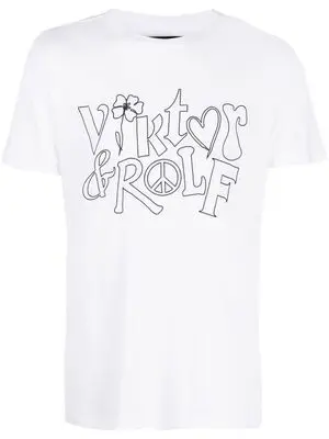 Viktor & Rolf Logo-print Cotton-blend T-shirt - White
