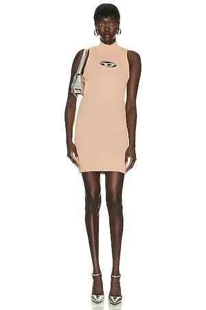 DIESEL® Sleeveless Mock Neck Mini Dress In Tan