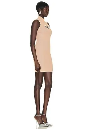 DIESEL® Sleeveless Mock Neck Mini Dress In Tan