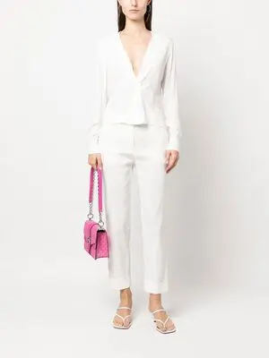 Pinko Twisted V-neck Blouse - White