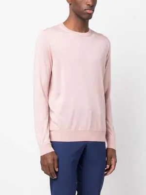 Fedeli Ribbed Crew Neck Jumper - Pink