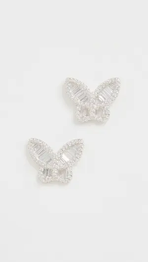 ADINA EDEN Pave Butterfly Stud Earrings