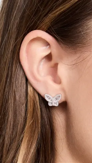 ADINA EDEN Pave Butterfly Stud Earrings