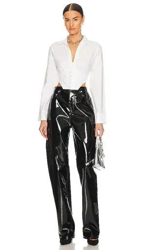 Steve Madden Stassi Cropped Corset Shirt