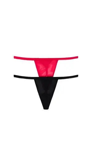 Privacy Please Alice G String 2 Pack In Pink - Red Black