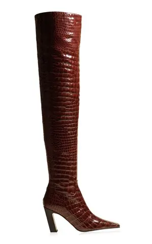 Khaite Marfa Classic Otk Embossed Leather Boots