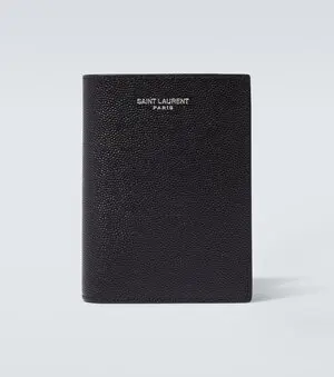 Saint Laurent Logo Leather Wallet - Black