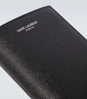 Saint Laurent Logo Leather Wallet - Black