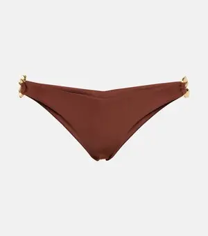 SAME Chain-embellished Bikini Bottoms - Brown