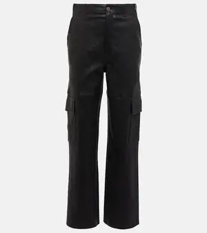 Women's Leather Cargo Pants