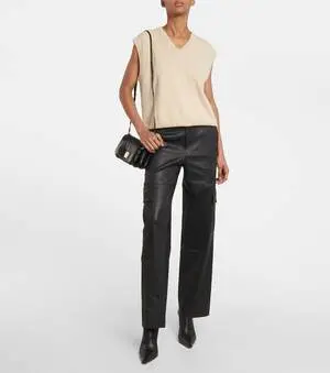 Stouls Axel Leather Cargo Pants - Black