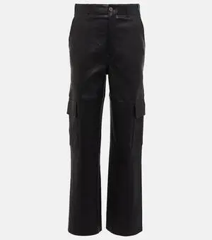 Stouls Axel Leather Cargo Pants - Black