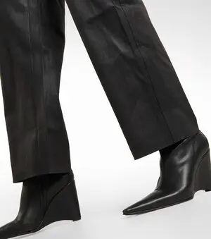Stouls Axel Leather Cargo Pants - Black