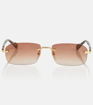Gucci Gg Rectangular Sunglasses - Brown