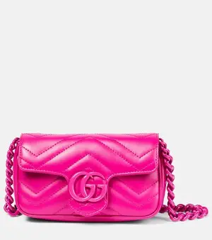 Gucci Gg Marmont Mini Leather Belt Bag - Pink | Editorialist display picture 1