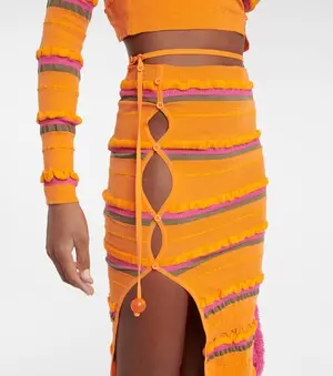Jacquemus La Jupe Maille Concha Midi Skirt - Orange