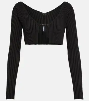 Jacquemus La Maille Pralù Cropped Cardigan - Black