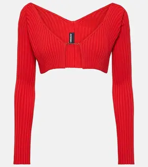 Jacquemus La Maille Pralù Cropped Cardigan - Red