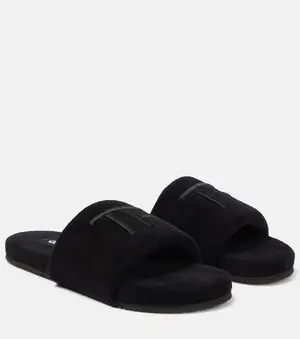 TOM FORD Harrison Embroidered Slides - Black