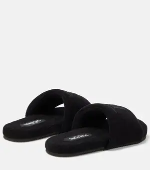 TOM FORD Harrison Embroidered Slides - Black
