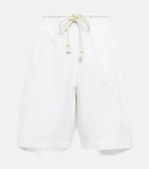 JIL SANDER High-rise Cotton Shorts - White