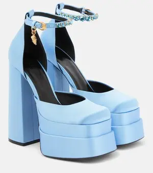 Versace Medusa Aevitas Platform Pumps - Blue