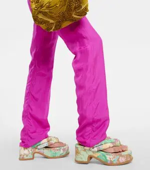 Dries Van Noten Floral-printed Platform Thong Sandals - Multicoloured