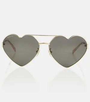 Gucci Heart-shaped Sunglasses - Gold