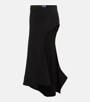 MUGLER Asymmetric Jersey Midi Skirt