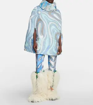 Emilio Pucci X Fusalp Marmo Poncho - Blue