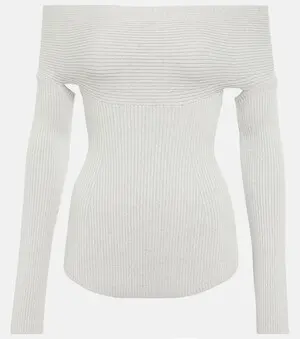 Khaite Salma Off-shoulder Top - Silver